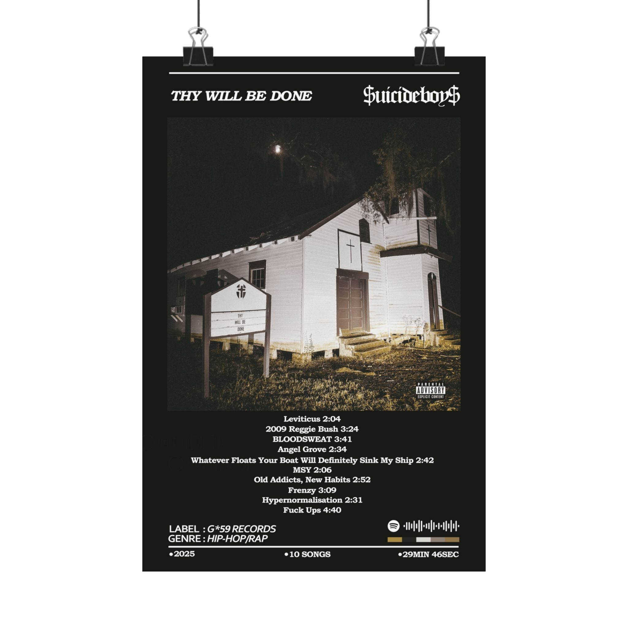 SuicideBoys Black THY WILL BE DONE Album Poster – SuicideBoys ...
